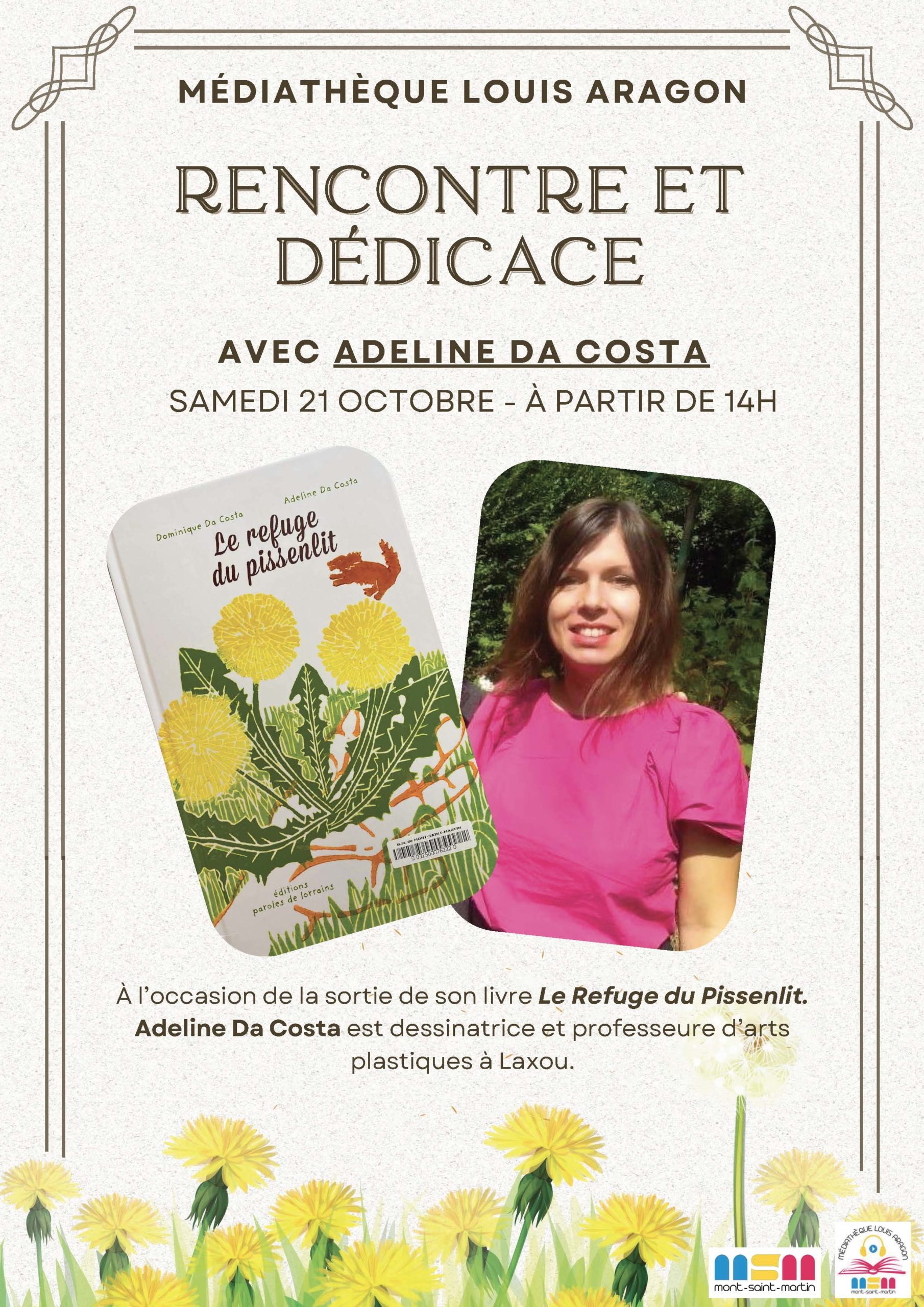 Rencontre et dédicace avec Adeline Da Costa | Ville de Mont-Saint-Martin